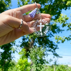 Love Faith Hope Bless Keychain Bless Keychain Hope Keychain Love ...