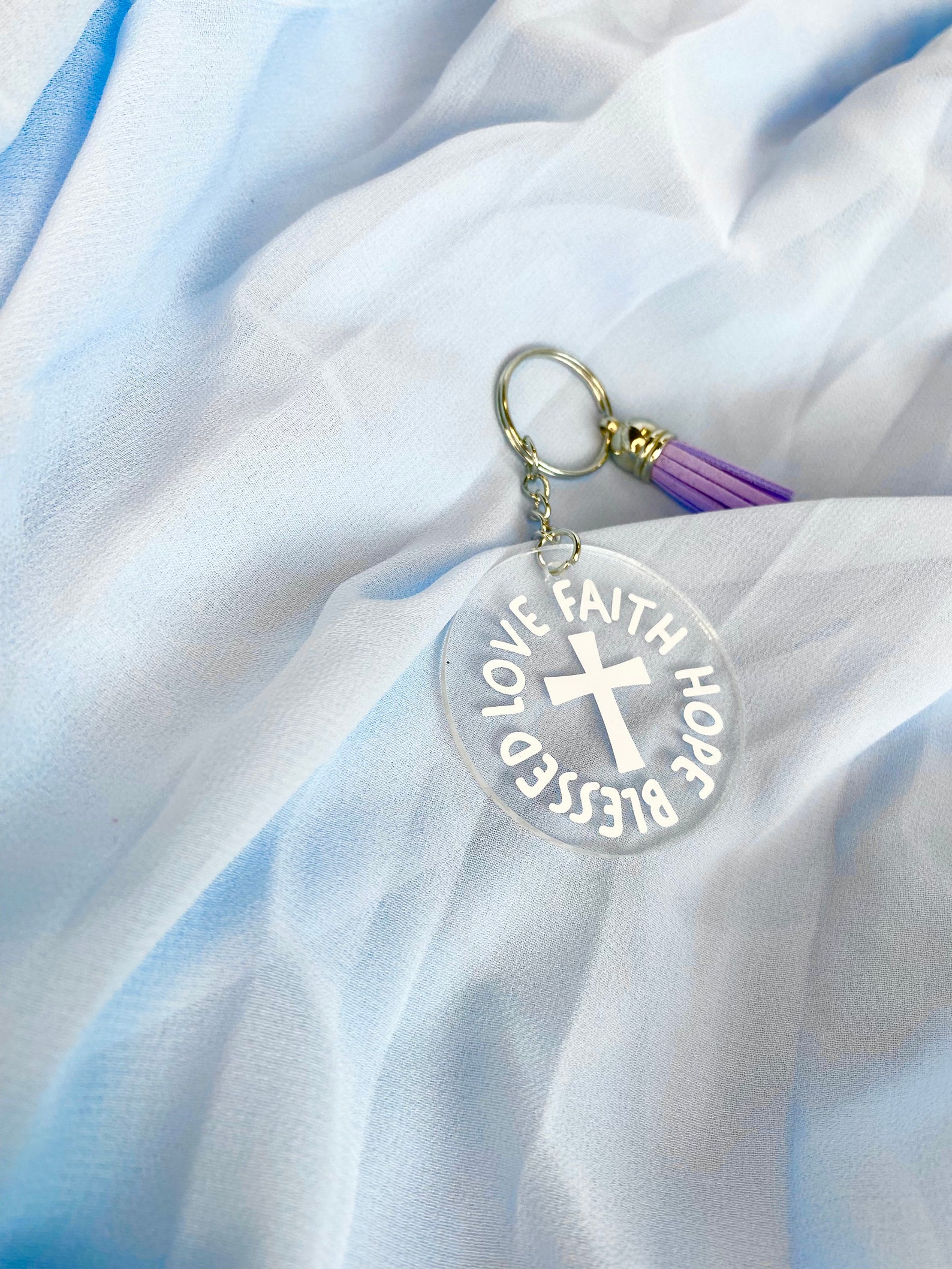 Faith Over Fear Keychain for Church Member Gift Jesus Keychain Baptism ...