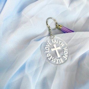 Faith Over Fear Keychain for Church Member Gift Jesus Keychain Baptism ...