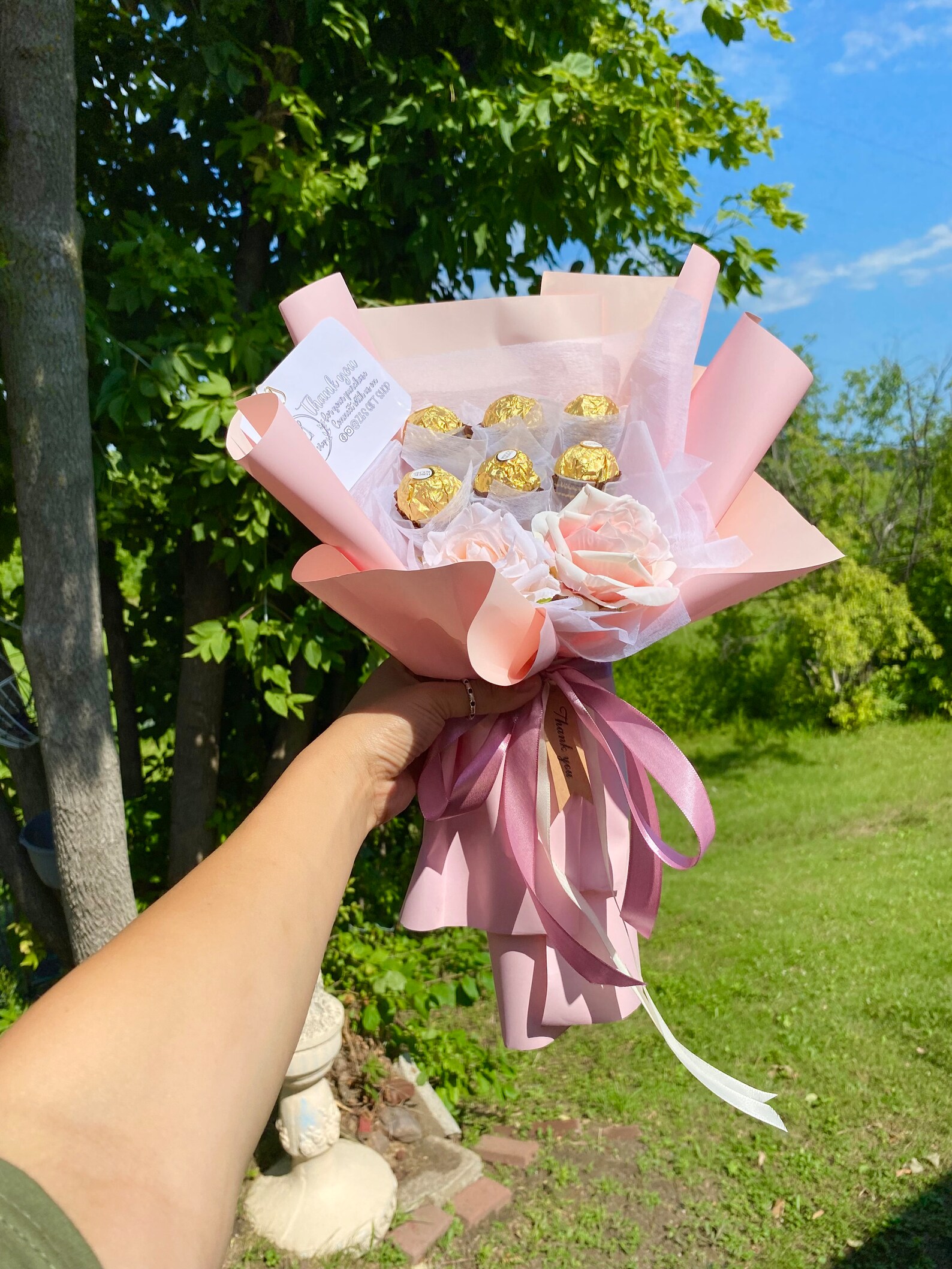 Ferraro Rocher Chocolate Bouquet Chocolate Gift Pink Rosé - Etsy