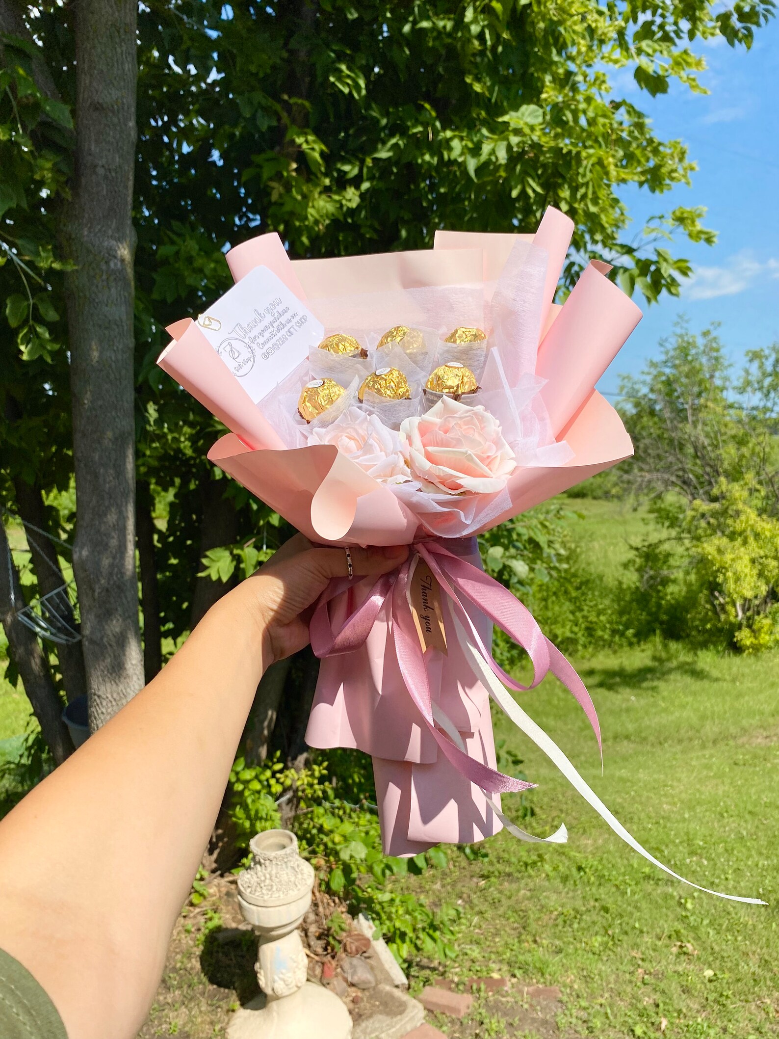 Ferraro Rocher Chocolate Bouquet Chocolate Gift Pink Rosé - Etsy