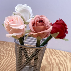 Red Rose Floral Pen Gift for Writer Handcraft Rose Pen Love Note Gift ...
