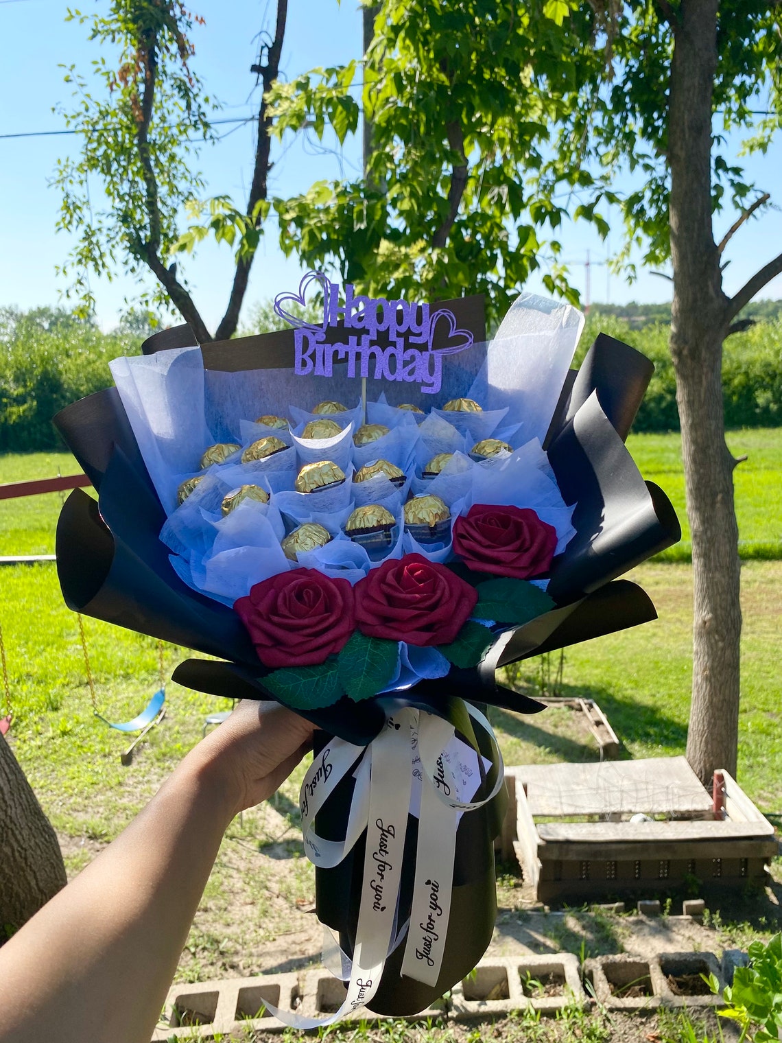 Ferraro Rocher Rose Bouquet Rosé Chocolate Bouquet Artificial - Etsy