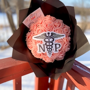 RN Graduation Flower Bouquet Red Rose Nurse Graduation Bouquet Register ...