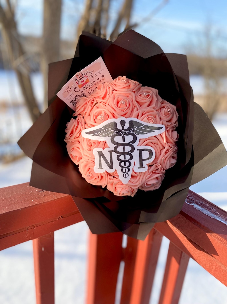 RN Graduation Flower Bouquet Red Rose Nurse Graduation Bouquet Register ...