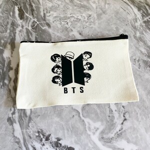Bts Zipper Pouch, Bts Logo Pencil Bag, Jungkok Bts Mini Make up Bag, K ...