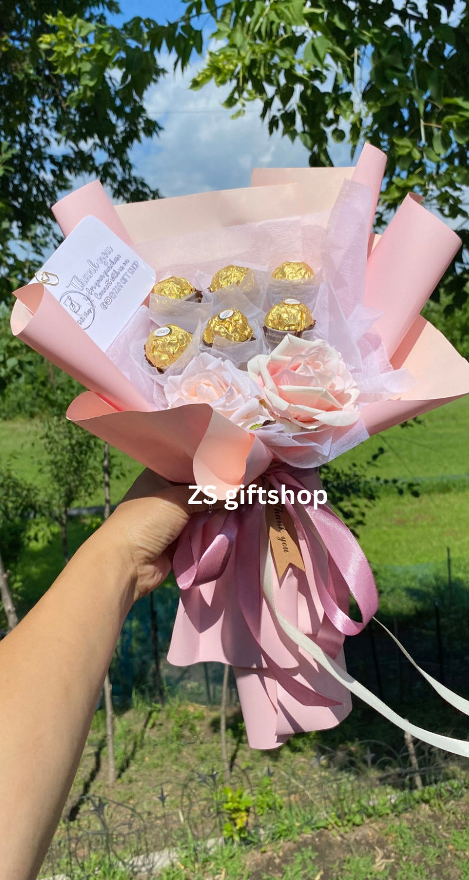Ferraro Rocher Chocolate Bouquet Chocolate Gift Pink Rosé - Etsy