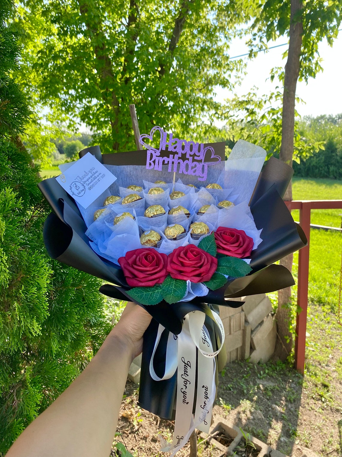 Ferraro Rocher Rose Bouquet Rosé Chocolate Bouquet Artificial - Etsy