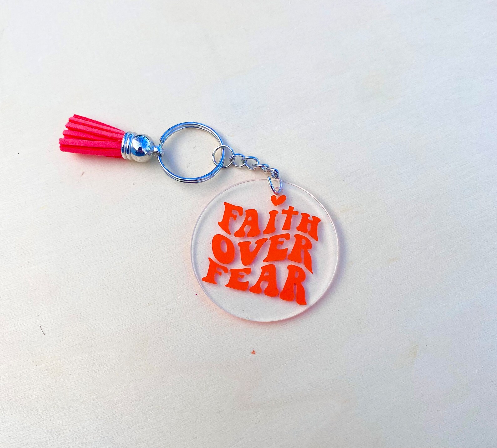 Faith Over Fear Keychain for Church Member Gift Jesus Keychain Baptism ...