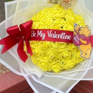 Personalize Pooh Yellow Bouquet Valentines Gift Custom Flower for ...
