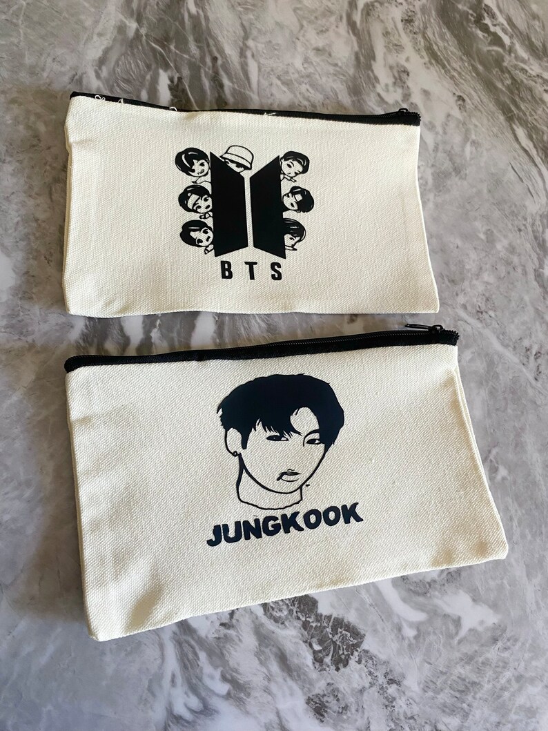 Bts Zipper Pouch Bts Logo Pencil Bag Jungkok Bts Mini Make - Etsy