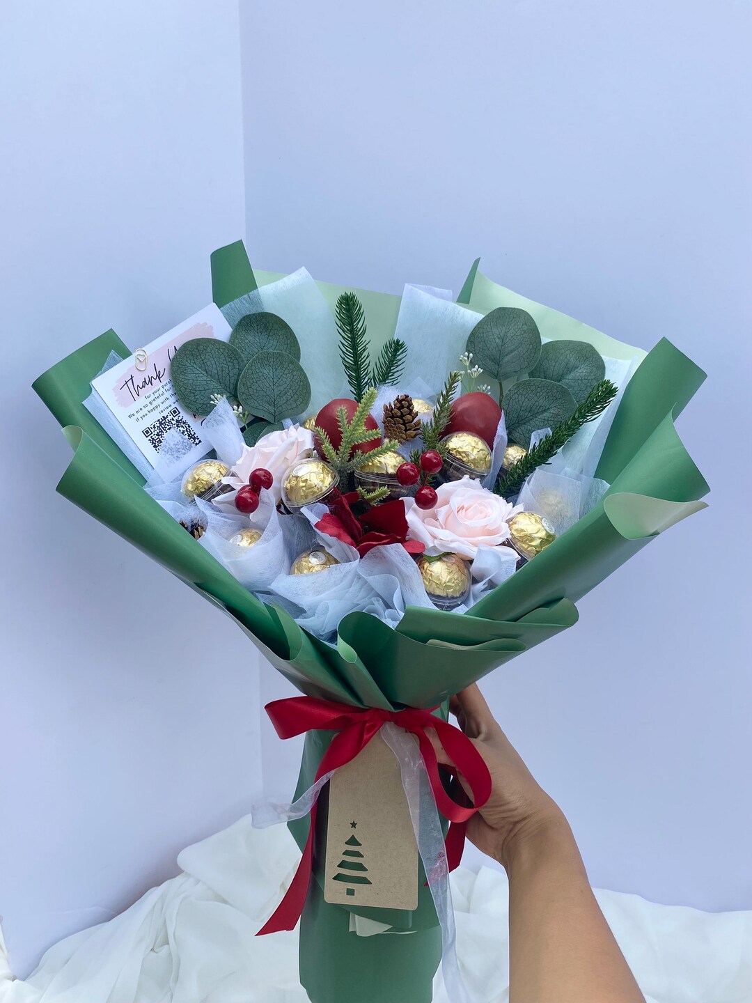 Christmas Ferrero Rocher Bouquet Chocolate Flower Bouquet Christmas ...