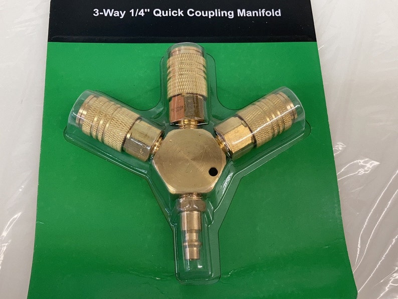 3 Way 1/4'' Quick Coupling Manifold, Brass 1/4'' NPT Coupler / Plug - Etsy