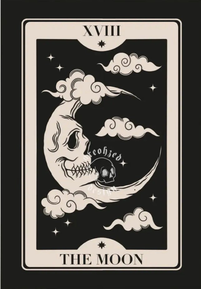 The Moon-tarot Card Art Print - Etsy