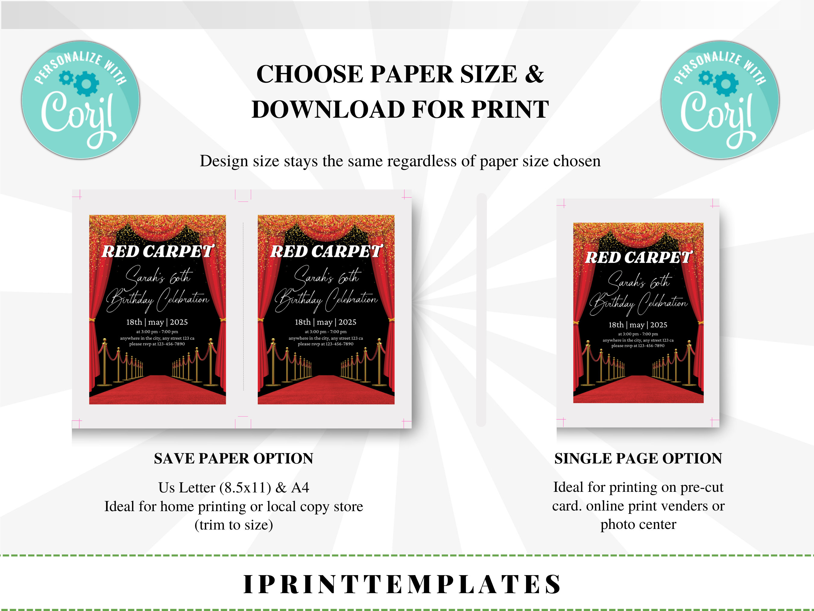 Red Carpet Birthday Invitation, Red Carpet Event Invitation, Red Carpet ...