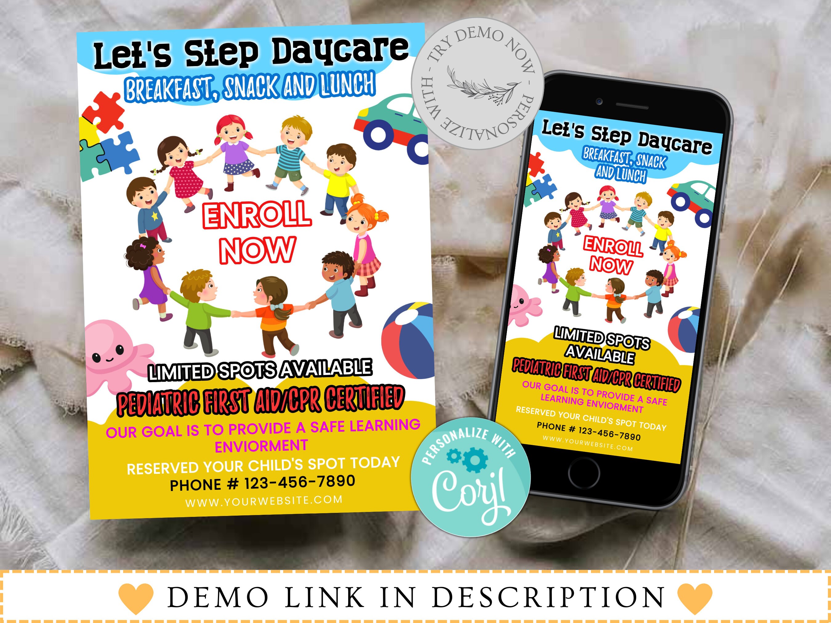 Editable Childcare Flyer Template, Daycare Flyer, Baby Sitting ...