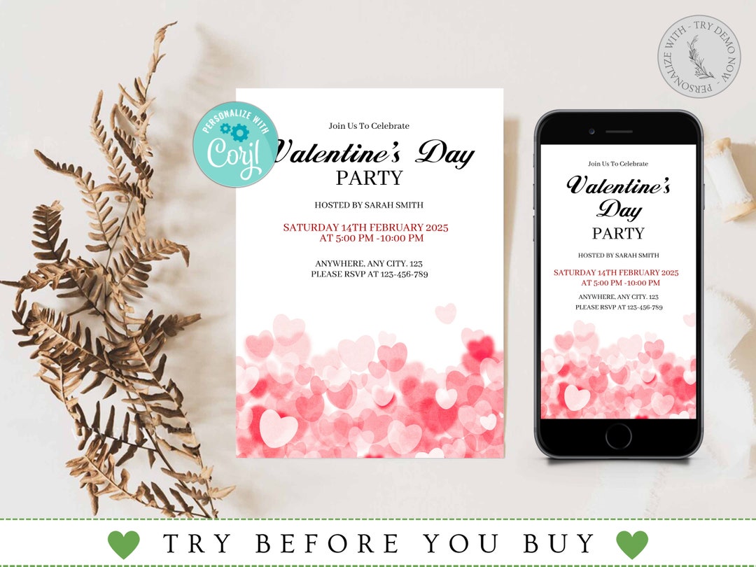 Valentines Day Party Invitation, Valentines Day Party Invite, Friends ...