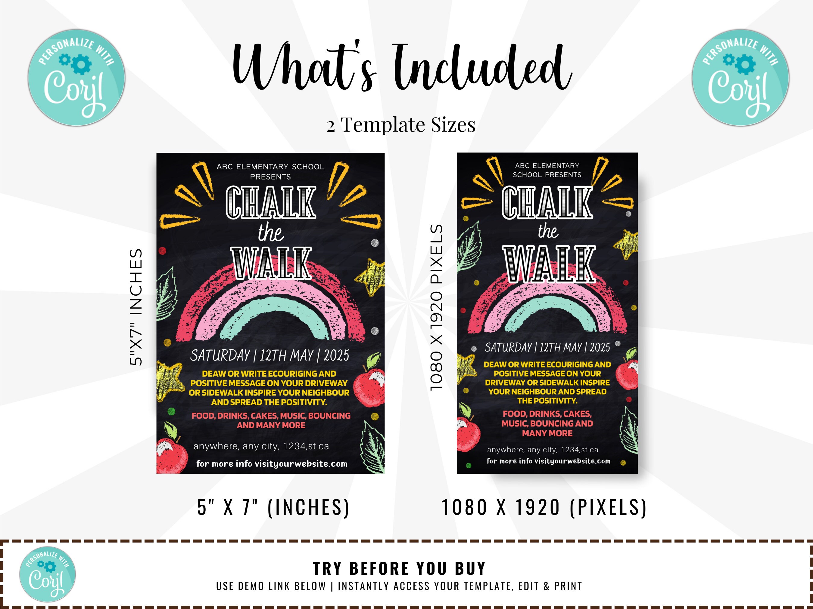 Chalk the Walk Flyer, School Flyer, Elementary School Pto, Pta Flyer ...