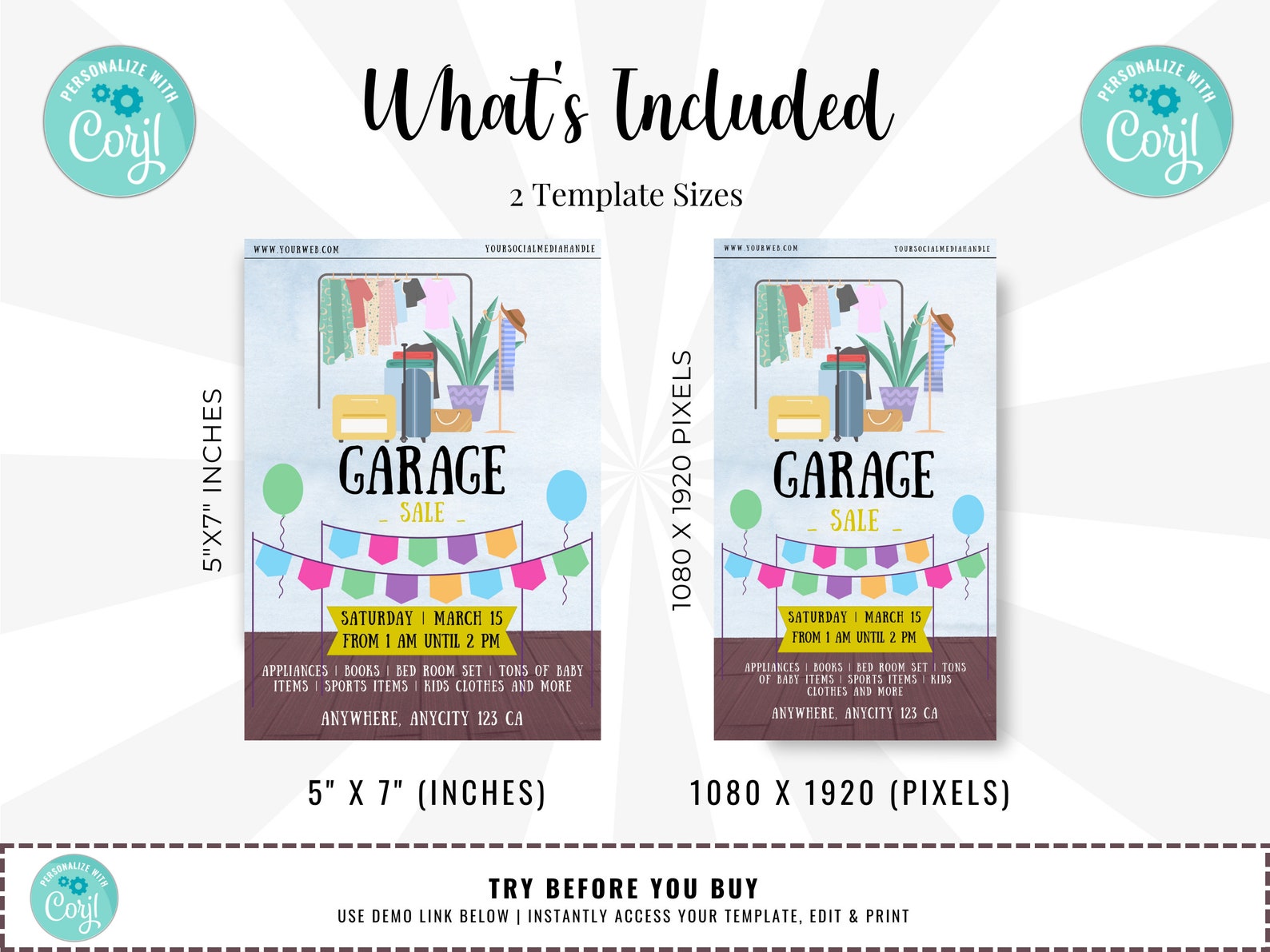 Garage Sale Flyer Template, Garage Sale Flyer, Yard Sale Flyer, Garage ...