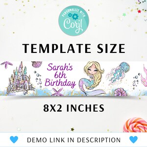 Editable Mermaid Birthday Water Bottle Label, Mermaids Bottle Label ...