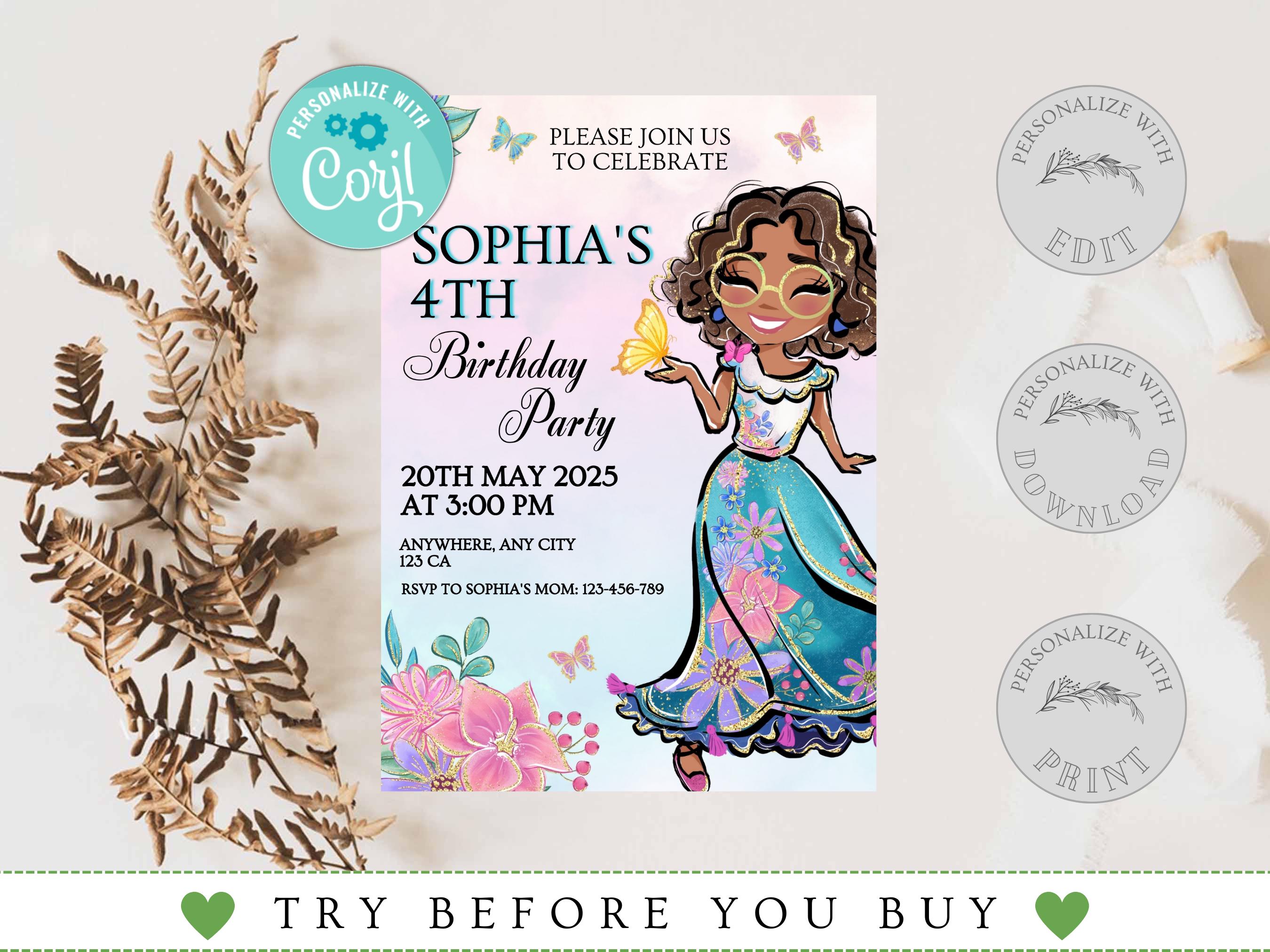Editable Encanto Birthday Invitation Template, Encanto Invite, Encanto ...