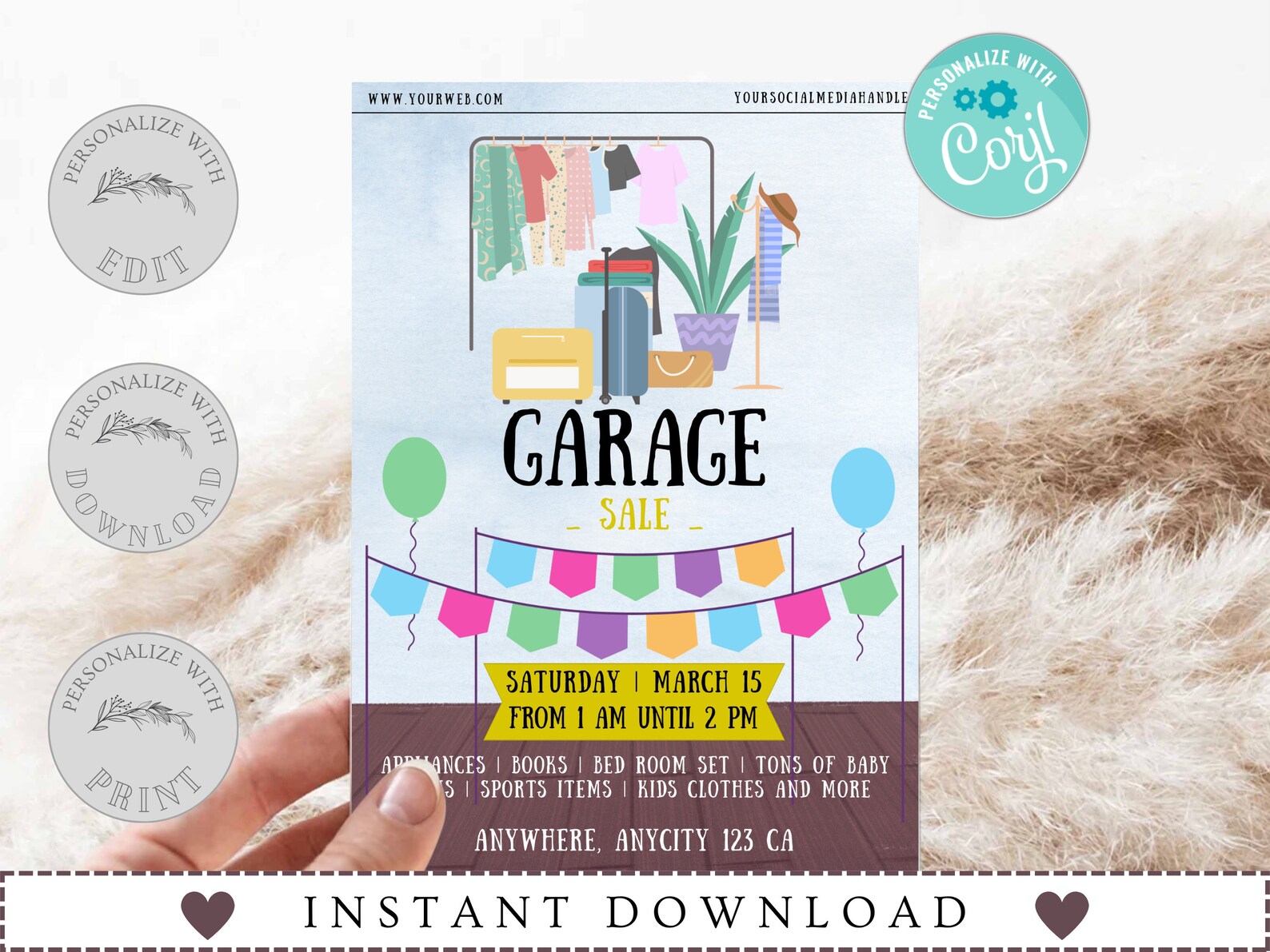 Garage Sale Flyer Template, Garage Sale Flyer, Yard Sale Flyer, Garage ...