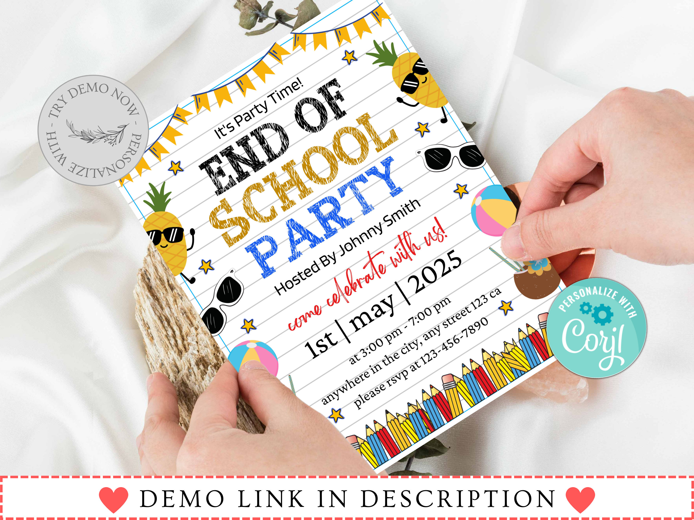 End of School Party Flyer, End of School Flyer, End of School Party ...