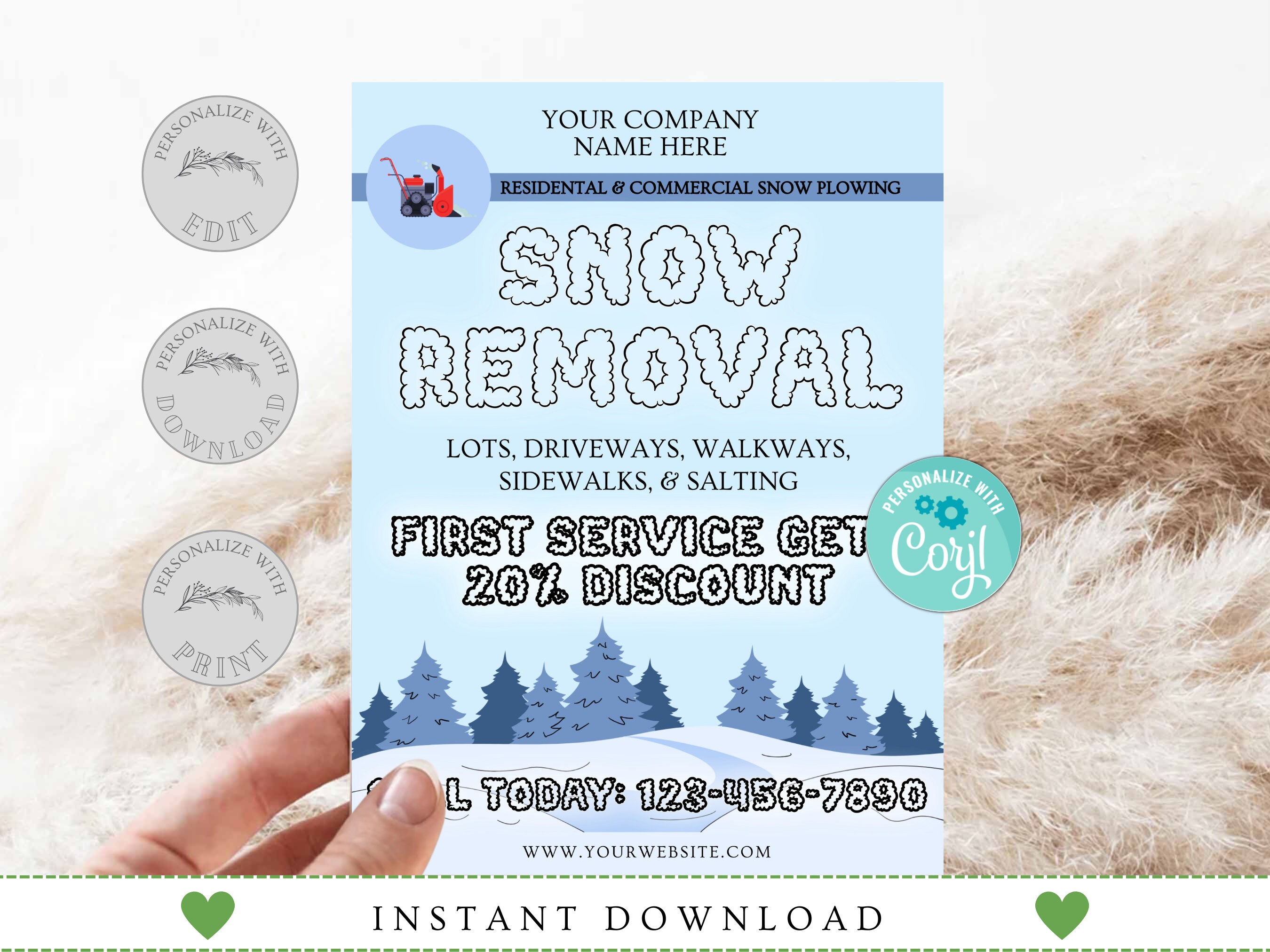 Snow Removal Flyer Template, Snow Removal Services Flyer Template, Snow ...