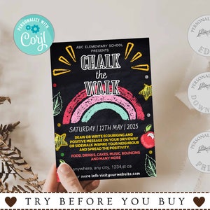 Chalk the Walk Flyer, School Flyer, Elementary School Pto, Pta Flyer ...