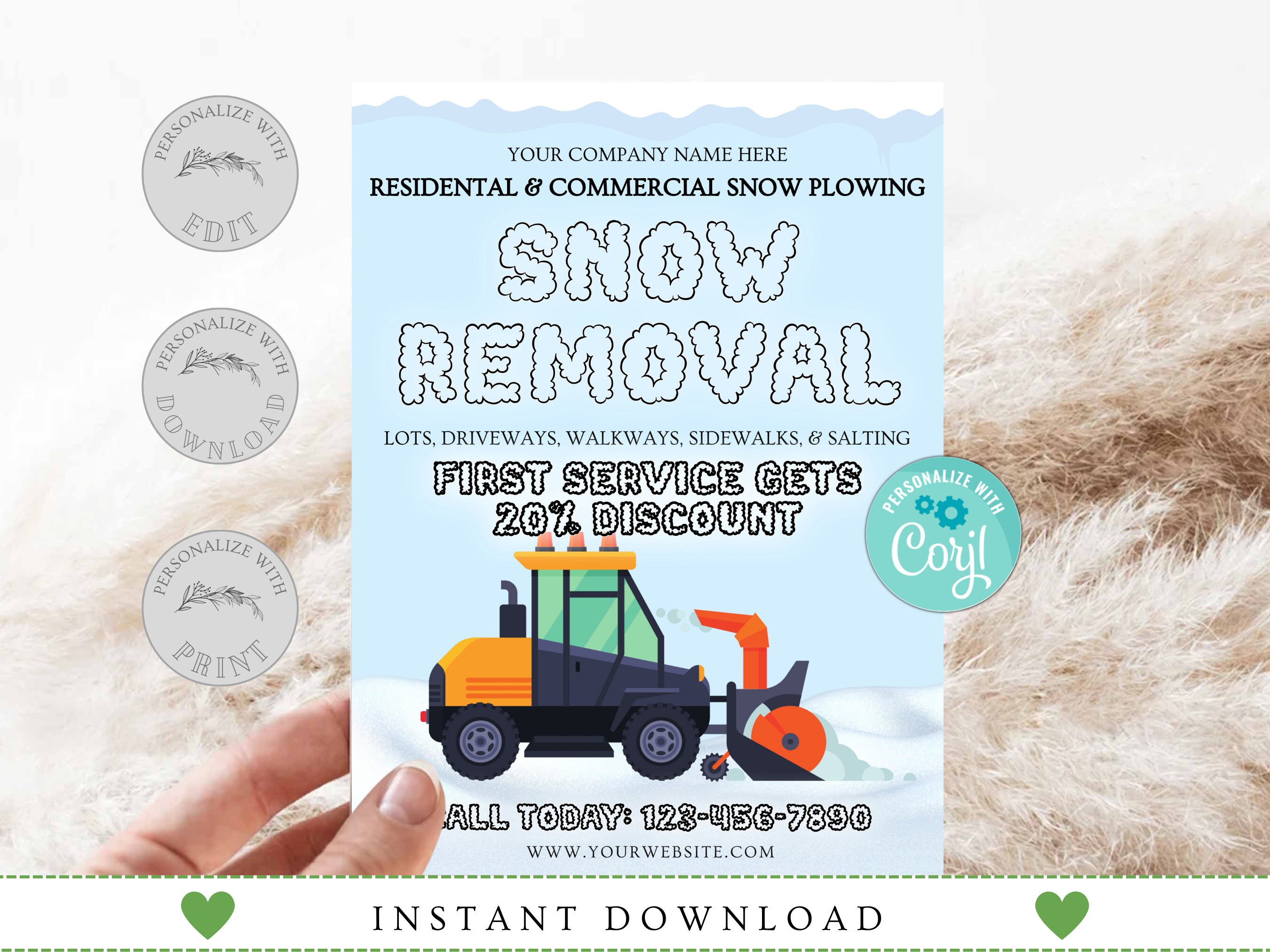 Snow Removal Services Flyer Template, Service Flyer, Snow Removal ...