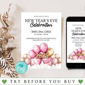 2025 New Years Eve Celebration, New Year's Eve Party Invitation ...
