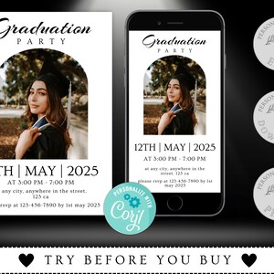 Editable Graduation Party Invitation Template With Photos for Instant ...