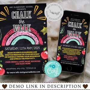 Chalk the Walk Flyer, School Flyer, Elementary School Pto, Pta Flyer ...