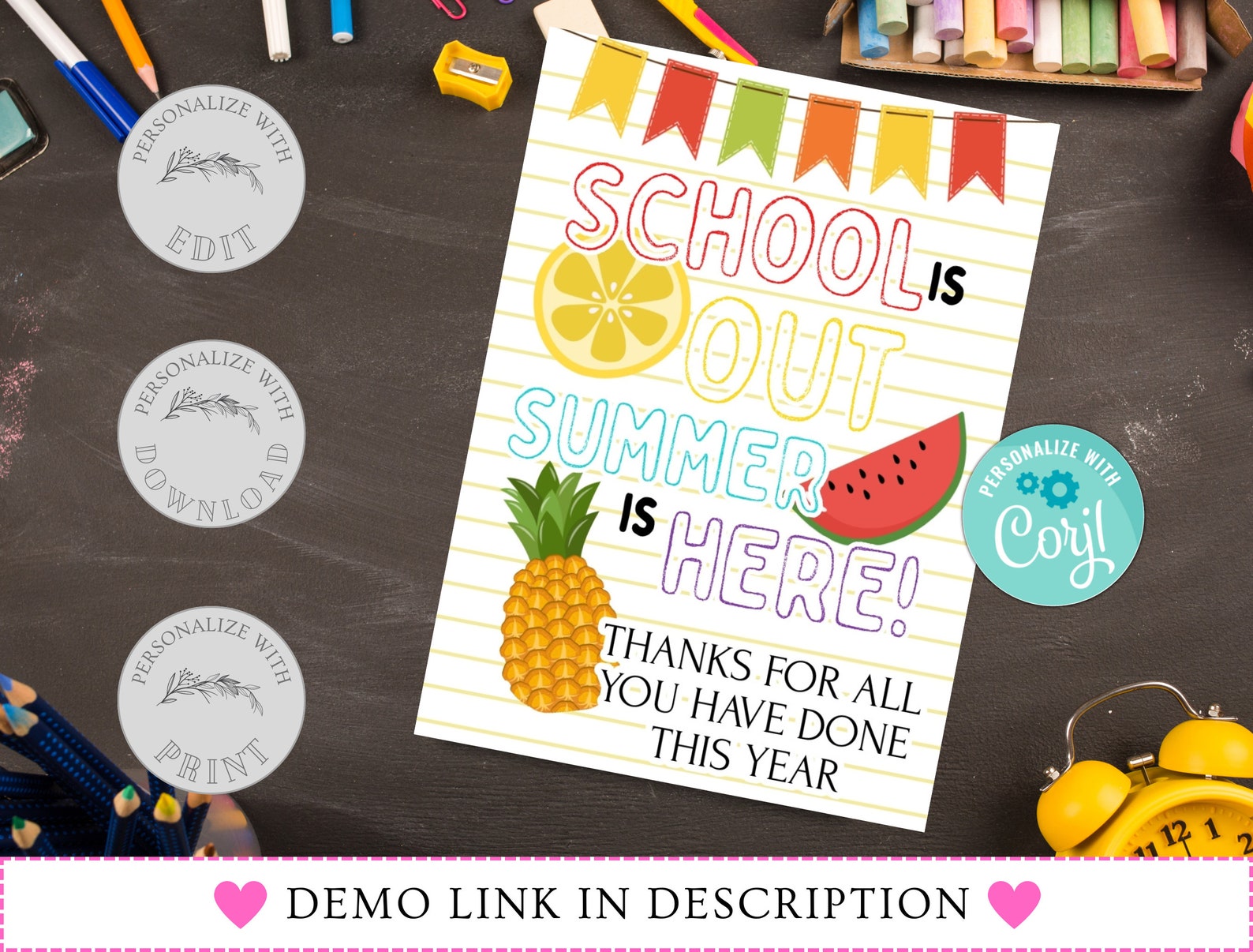 School is Out Summer is Here Thank You Gift Tag, Teacher Appreciation ...