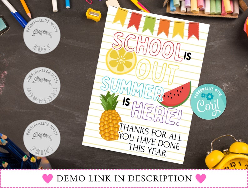 School is Out Summer is Here Thank You Gift Tag Teacher - Etsy