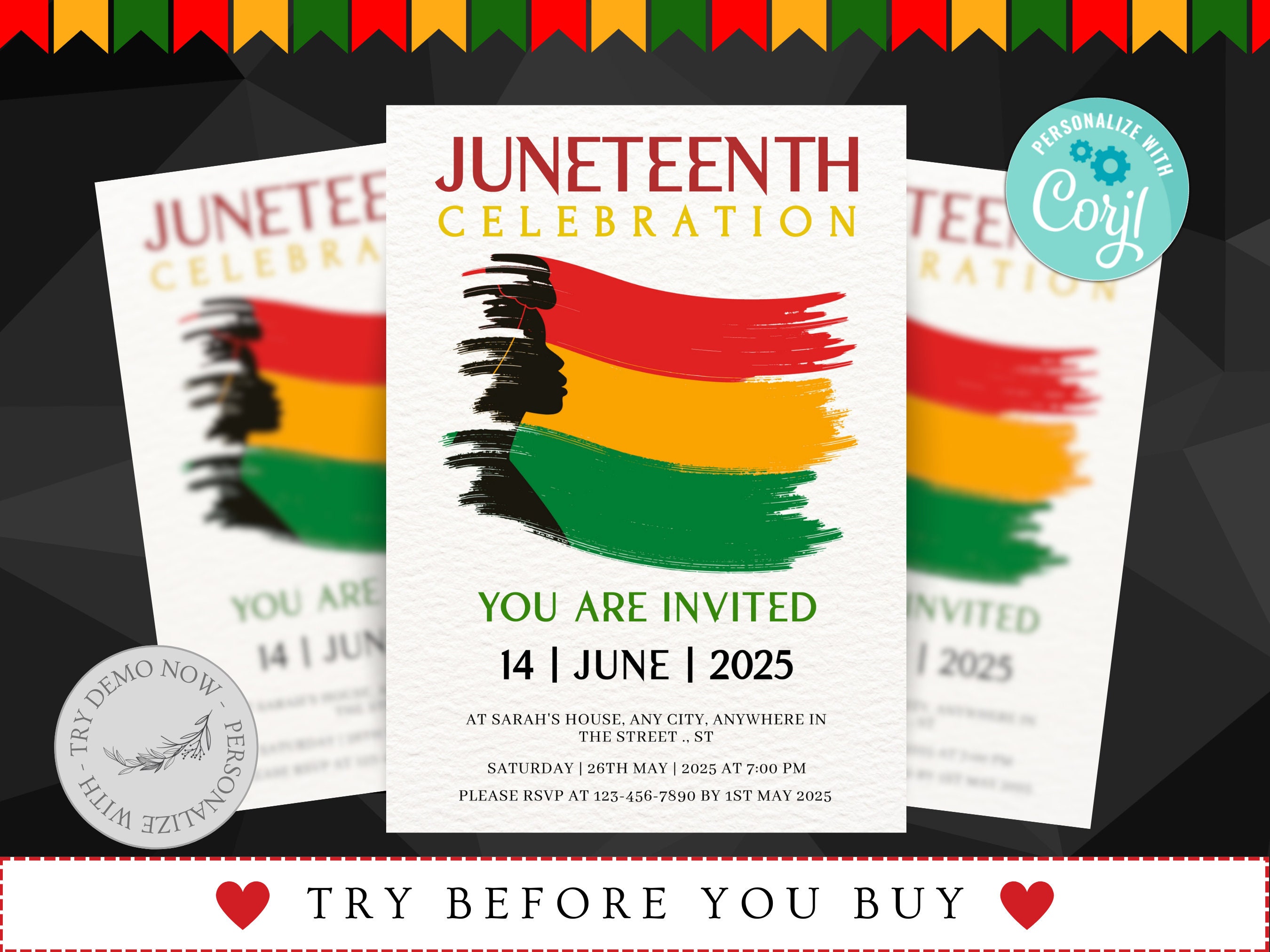 Juneteenth Celebration Invitation, Black Freedom Juneteenth Invitation ...