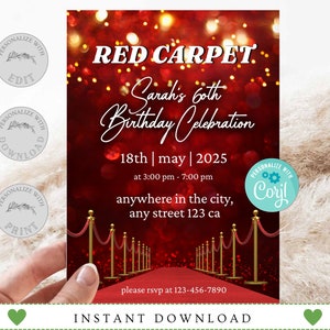 Red Carpet Event Invitations, Red Carpet Birthday Invitations ...