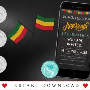 Printable Juneteenth Celebration Invitation, Editable Juneteenth Event ...