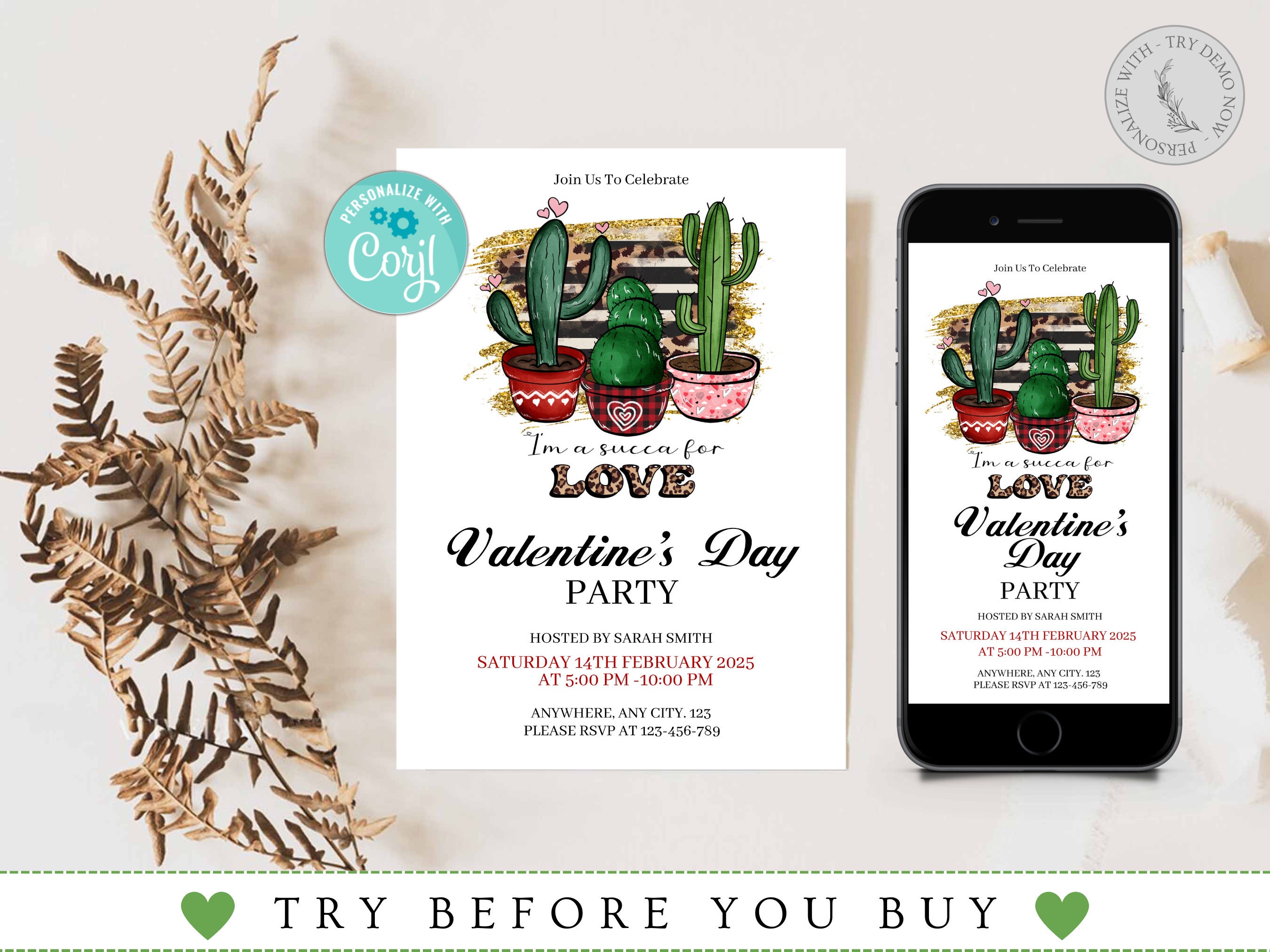 Editable Valentine Day Party Invitation Template, Valentine's Day ...