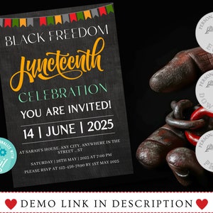 Printable Juneteenth Celebration Invitation, Editable Juneteenth Event ...