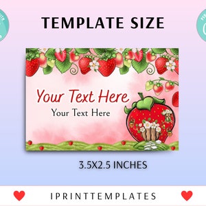 Editable Strawberry Food Label, Strawberry Birthday Party Food Tent ...