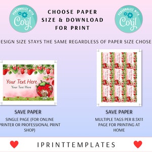 Editable Strawberry Food Label, Strawberry Birthday Party Food Tent ...