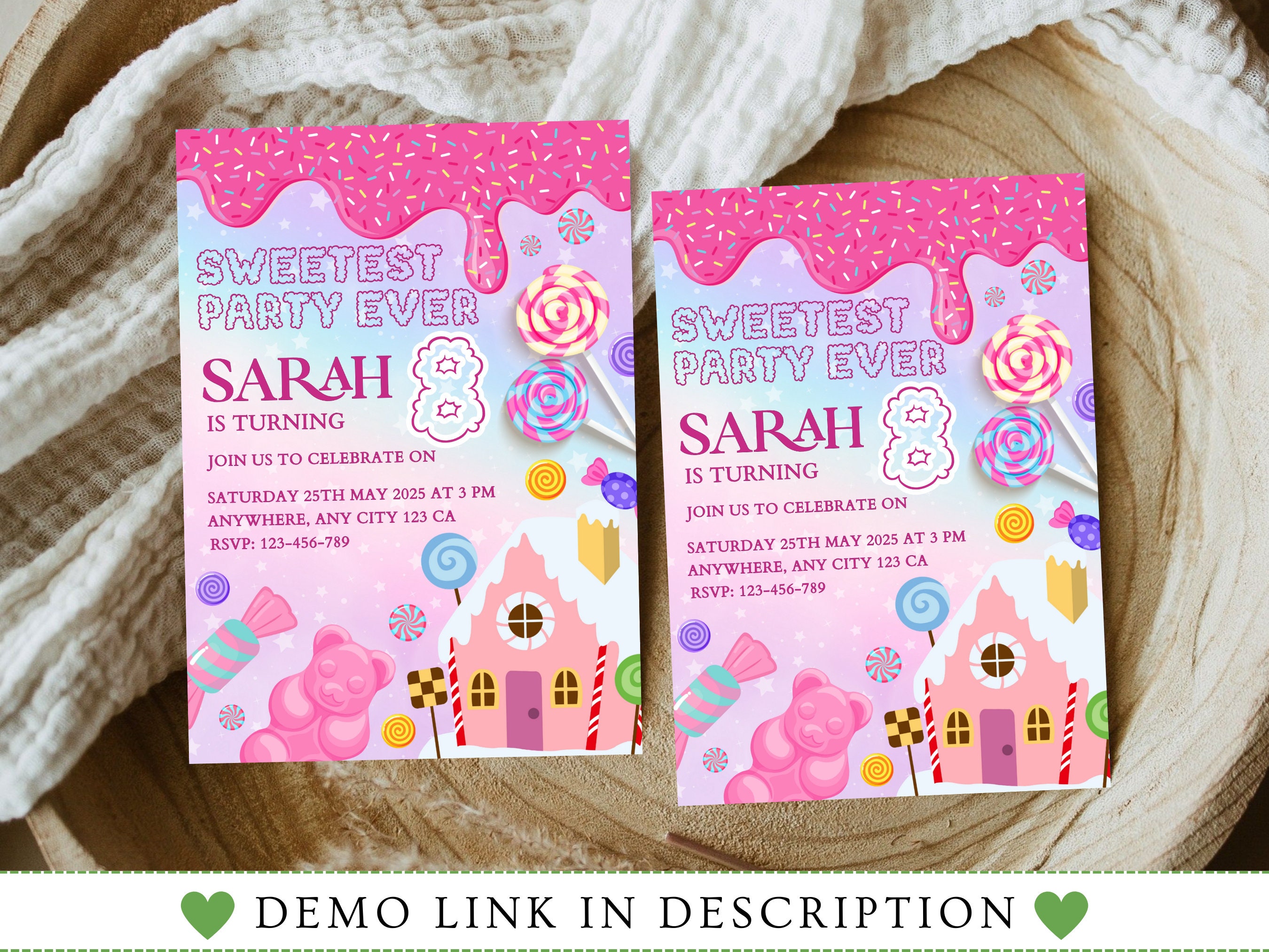 Candy Land Invitation, Candy Land Invites, Instant Download Candies ...