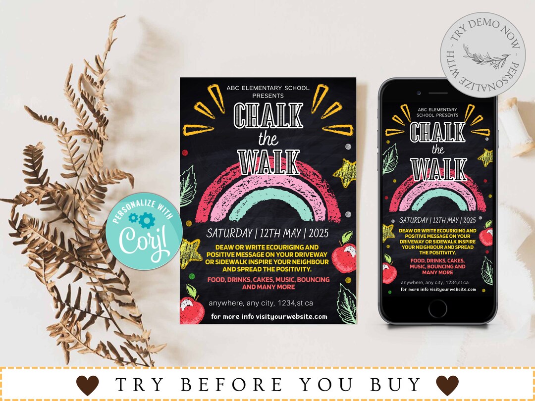 Chalk the Walk Flyer, School Flyer, Elementary School Pto, Pta Flyer ...