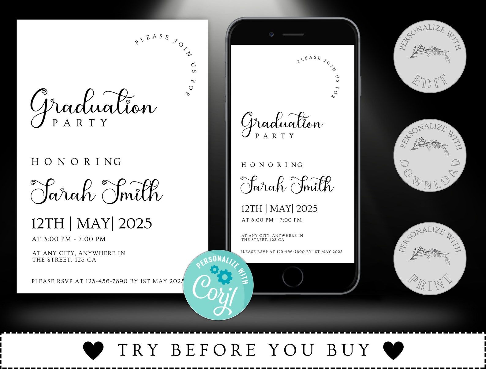 Graduation Party Invitation Template Printable Graduation - Etsy