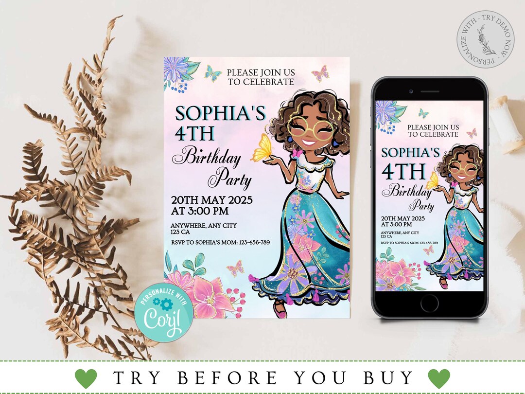 Editable Encanto Birthday Invitation Template, Encanto Invite, Encanto ...