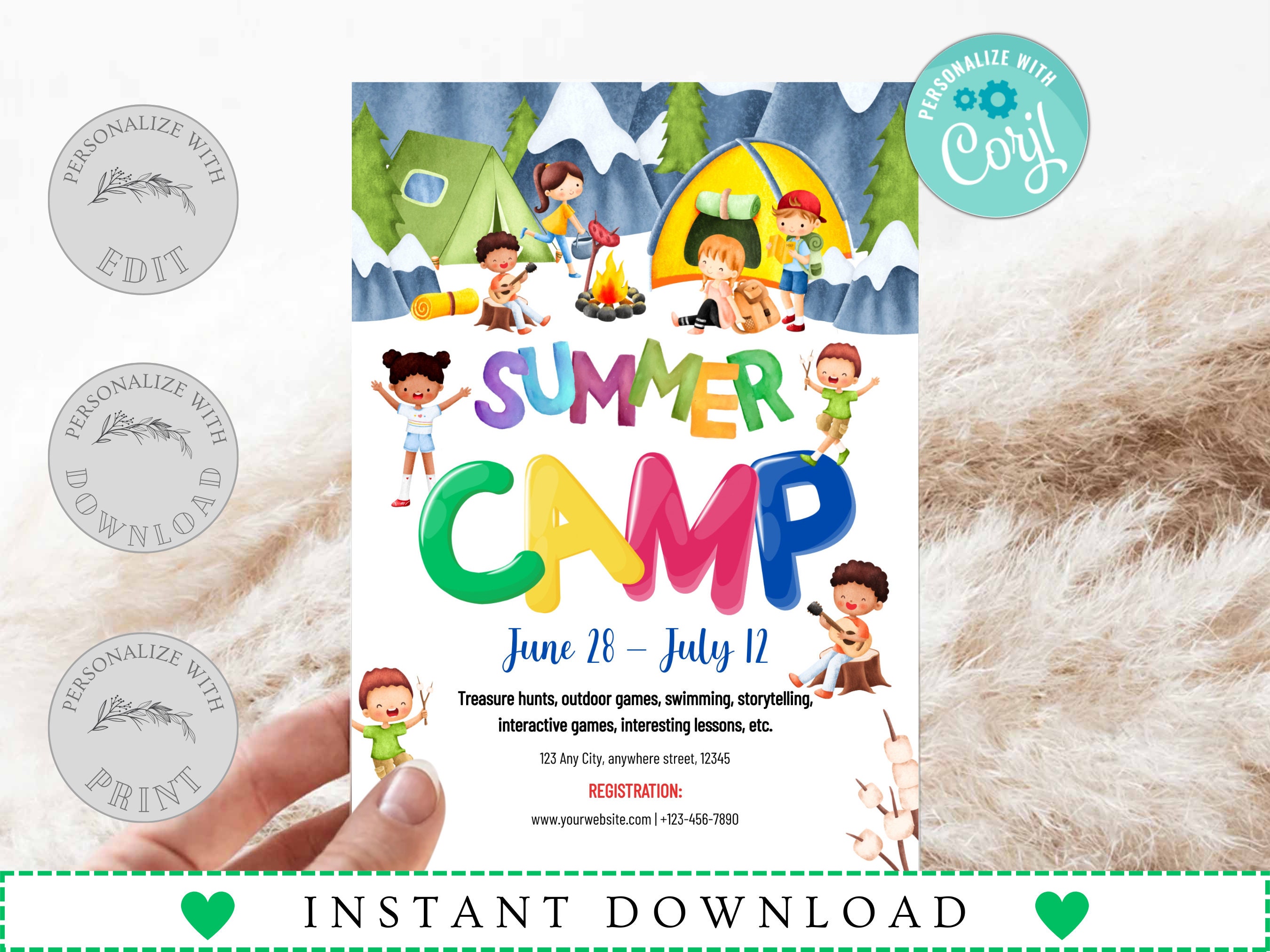 Summer Camp Flyer Template, Kids Summer Camp Flyer, Summer Camp ...