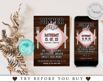 Dinner Sale Flyer Edit Online 5X7 Digital & Printable Do It Yourself ...