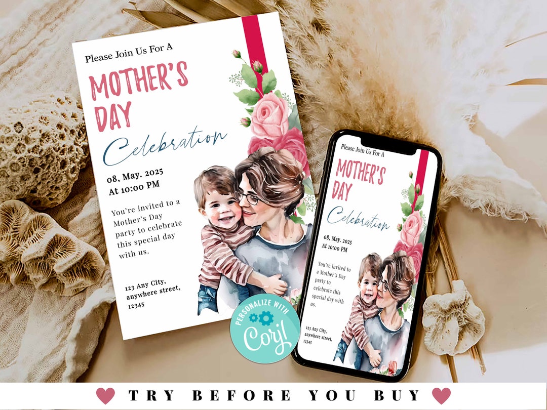 Printable Mother's Day Celebration Invite, Mother's Day Brunch ...