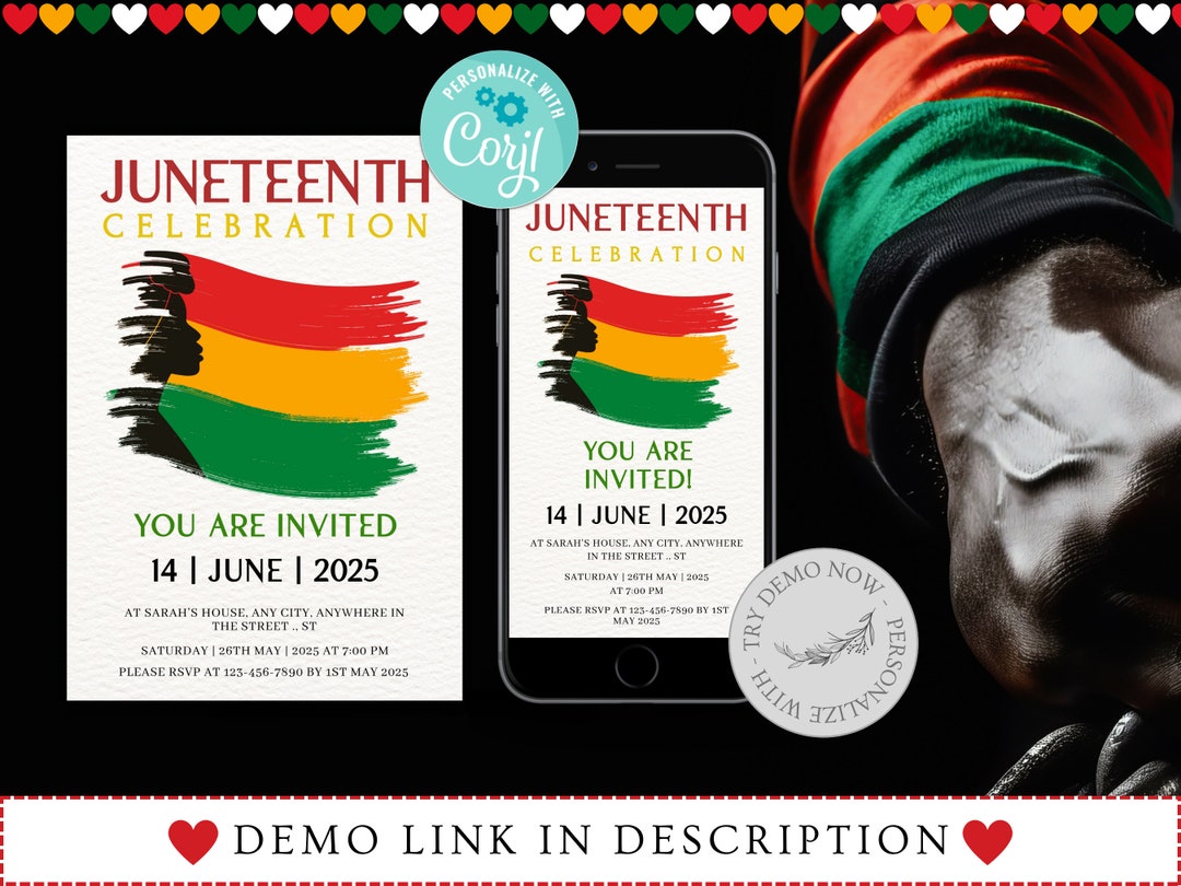 Juneteenth Celebration Invitation, Black Freedom Juneteenth Invitation ...